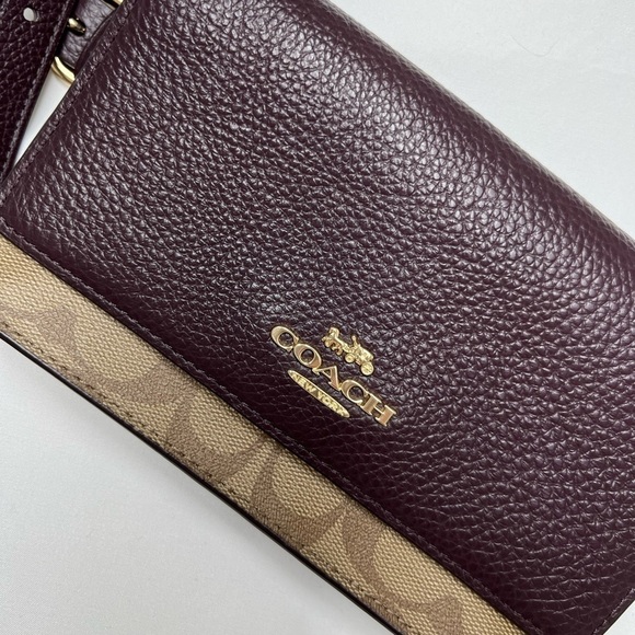 Coach | Bags | Coach Flap Belt Bag In Signature Canvas Belt Bag Leather ...